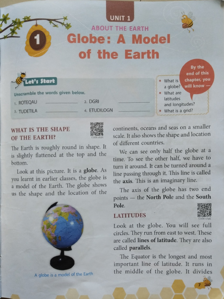 Globe: Earth's Model for Class 6 | PDF | Equator | Latitude