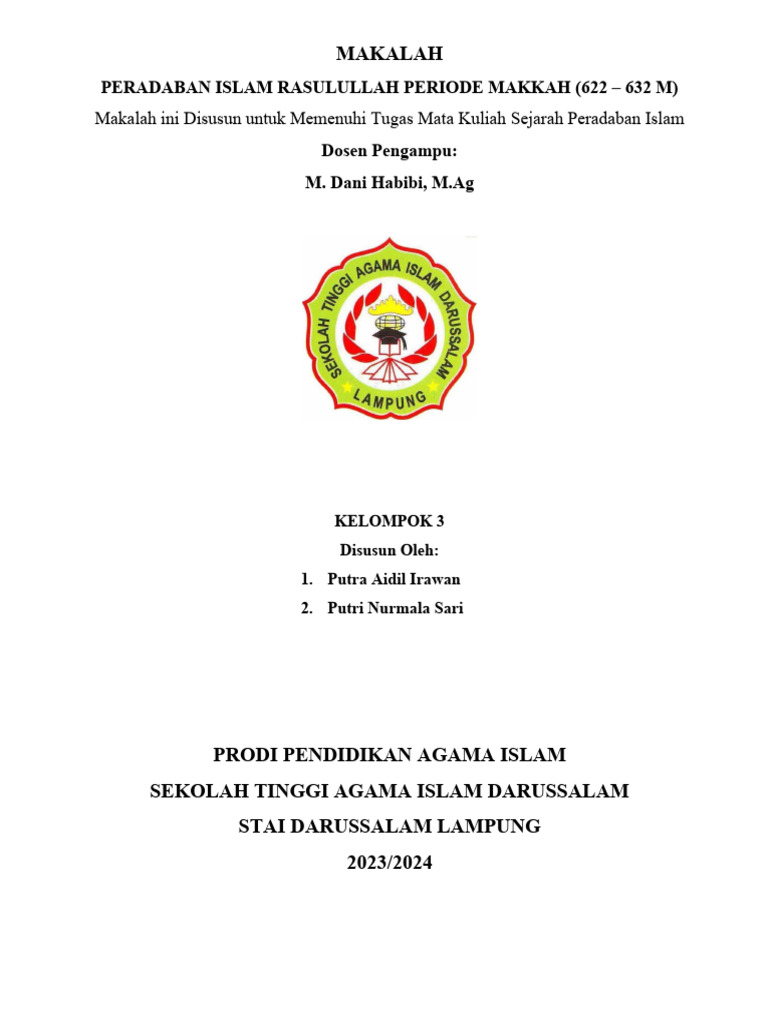 Peradaban Islam di Makkah: Hijrah dan Piagam | PDF