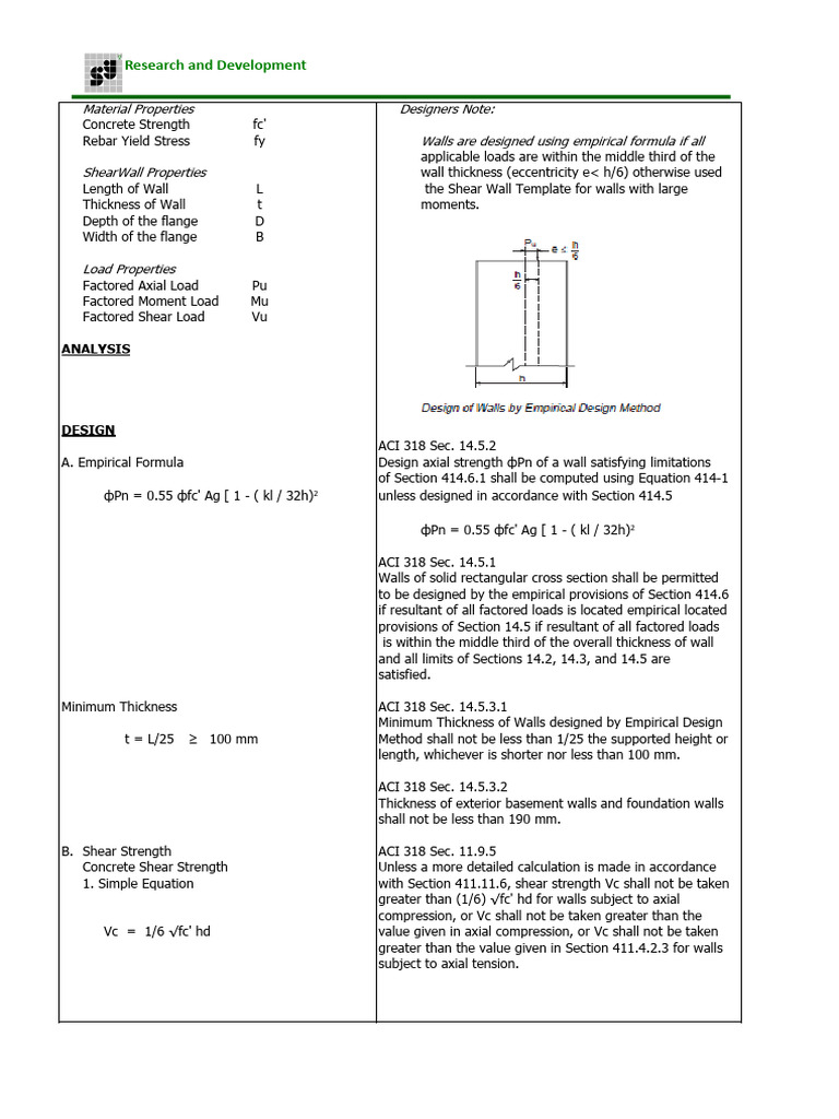 Compression Wall Design | PDF | Strength Of Materials | Civil Engineering