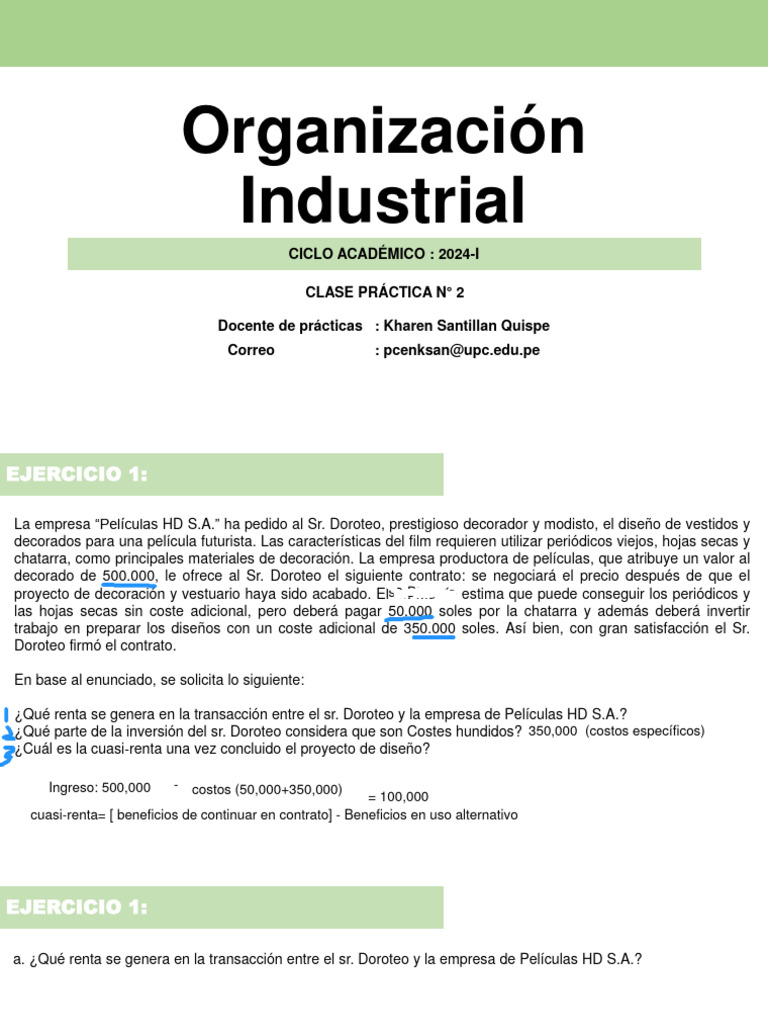 Práctica Dirigida #2 - Ciclo 2024 - 1 PDF | PDF | Monopolio | Precios
