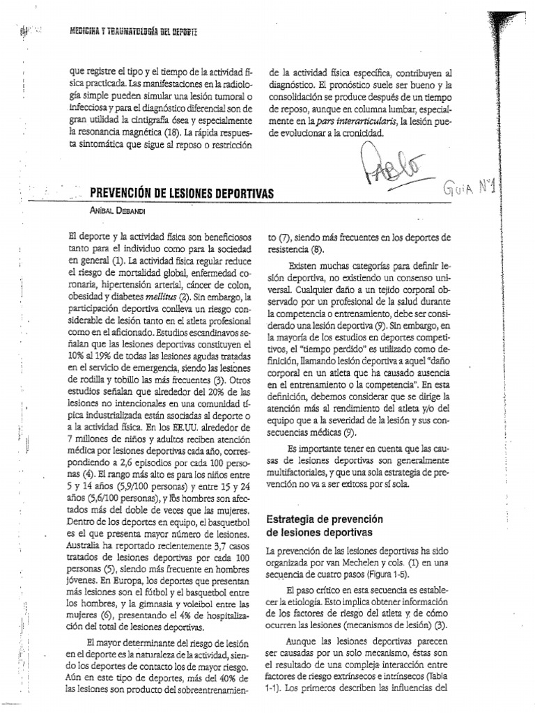 Prevencion de Lesiones Deportivas | PDF