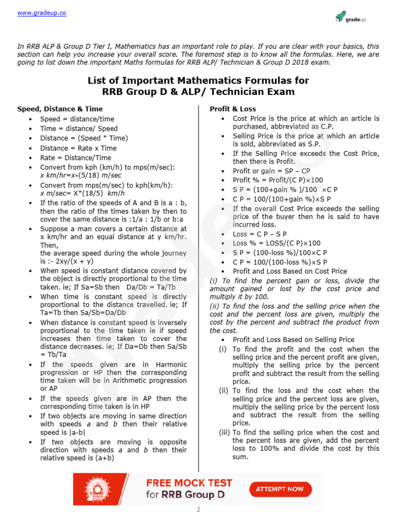 Maths Formulas List-Watermark (1) .PDF-41 - Removed | PDF | Area | Circle