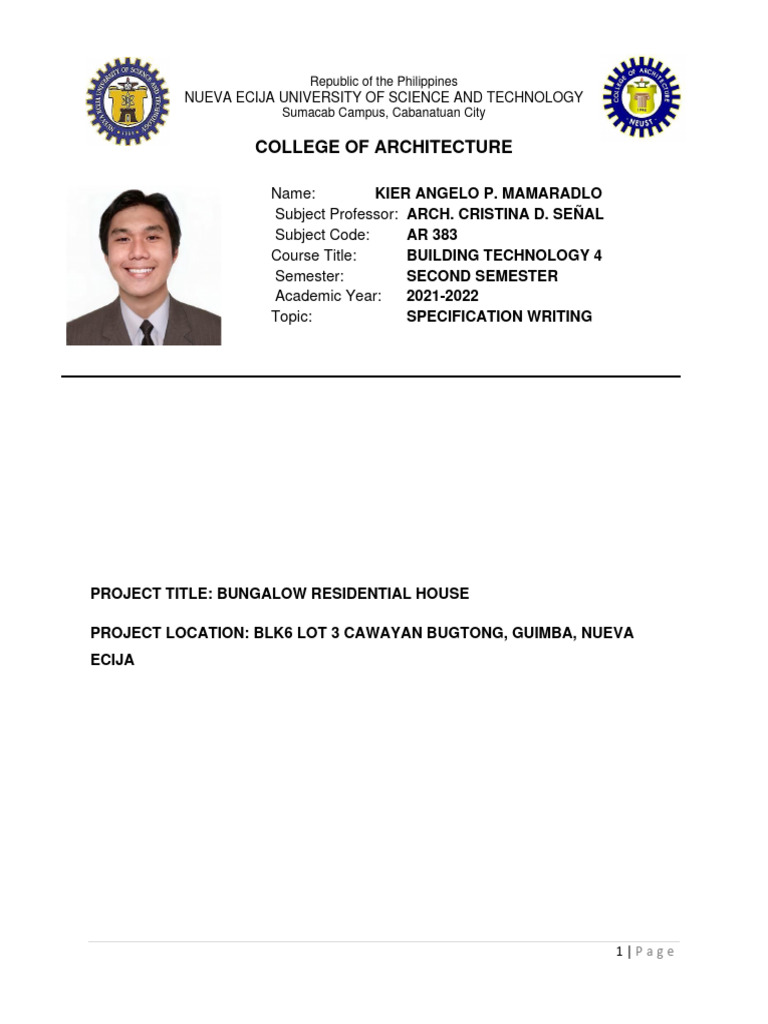 Assignment No.1 BT 4 | PDF | Door | Materials