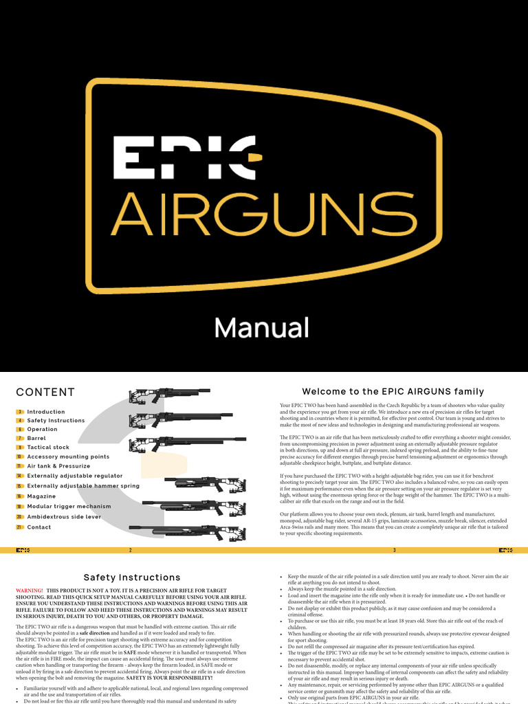 epic-two-manual | PDF | Trigger (Firearms) | Gun Barrel
