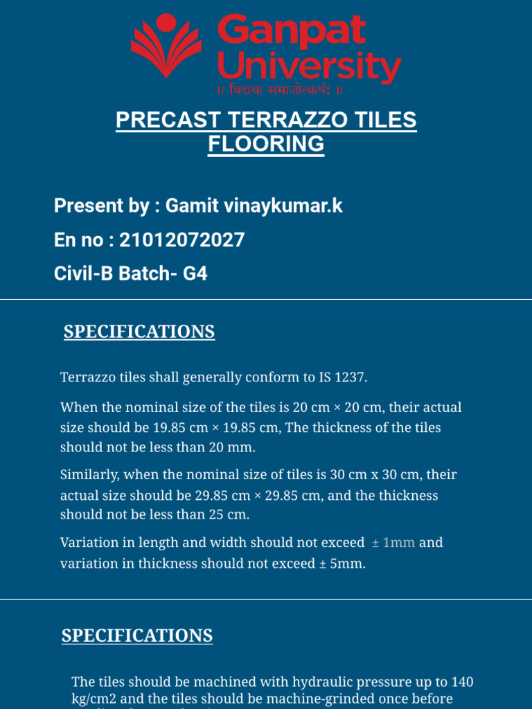 Precast Terrazzo Tile Flooring Pdf Concrete Tile