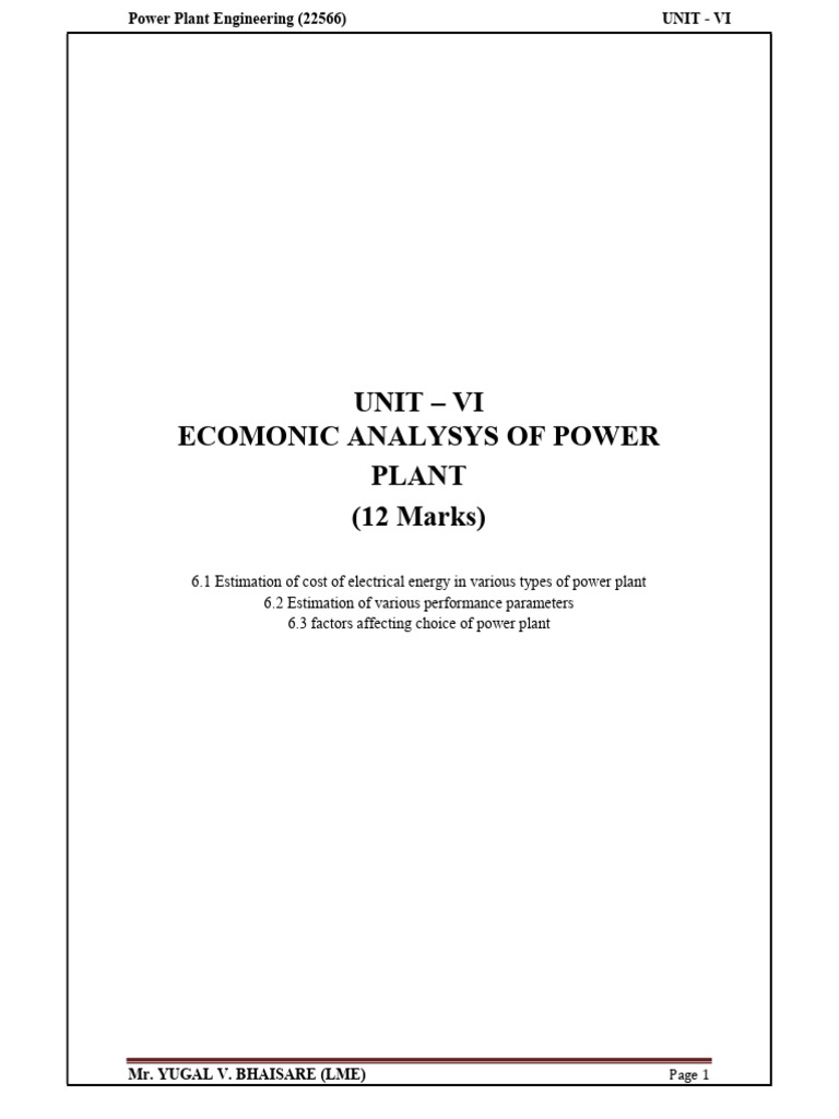 Unit 6 Notes | PDF | Power Station | Electricity Generation