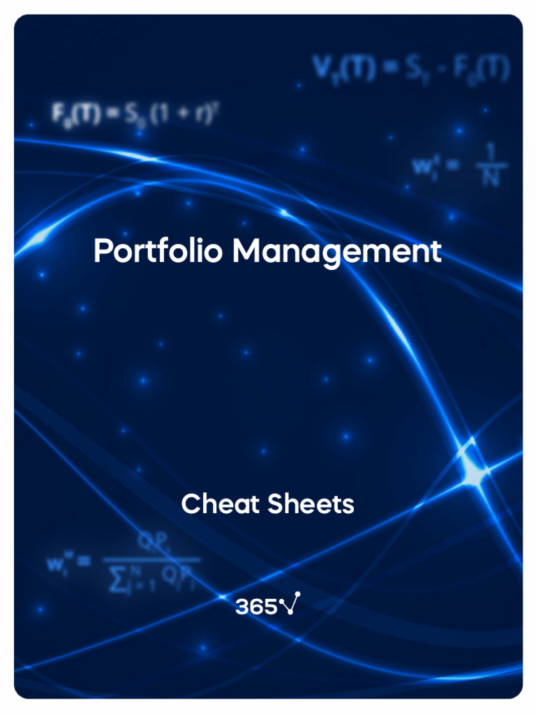 Portfolio Management Cheat Sheet | PDF | Beta (Finance) | Sharpe Ratio