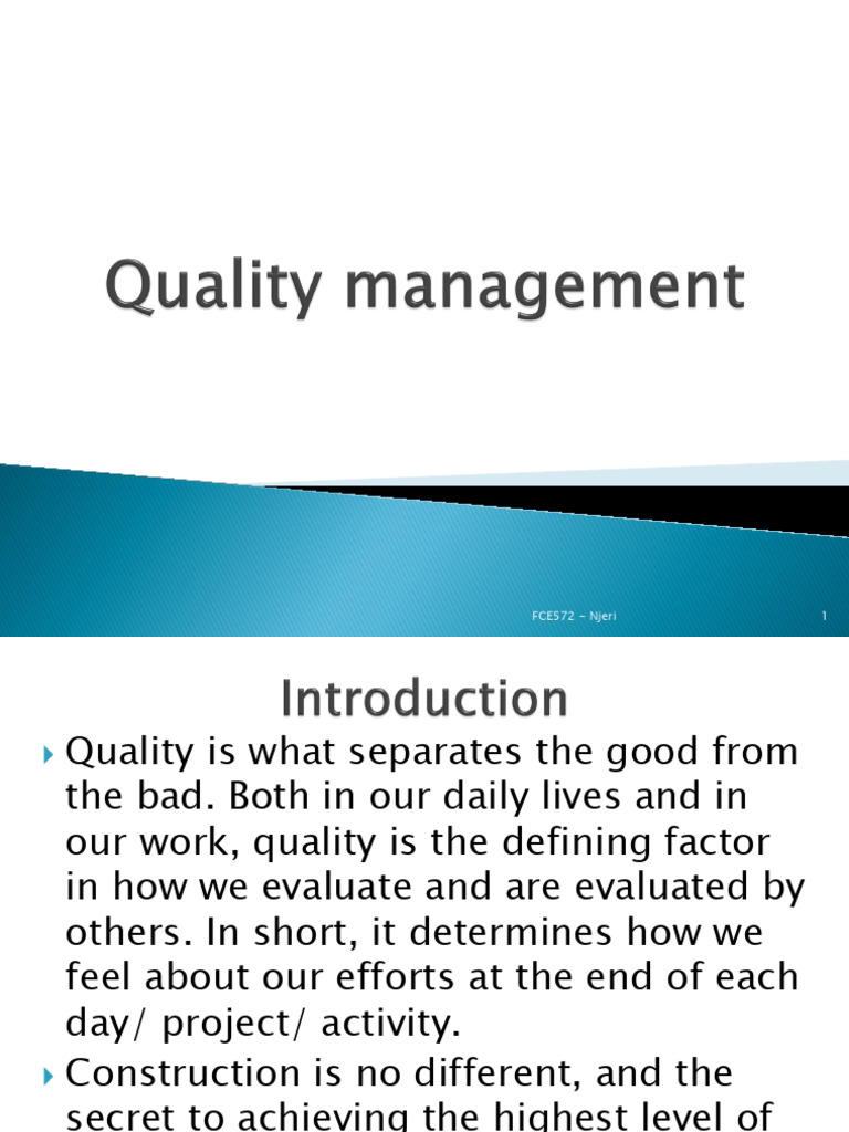 Lecture 4 Quality Management | PDF | Quality Assurance | Quality Management