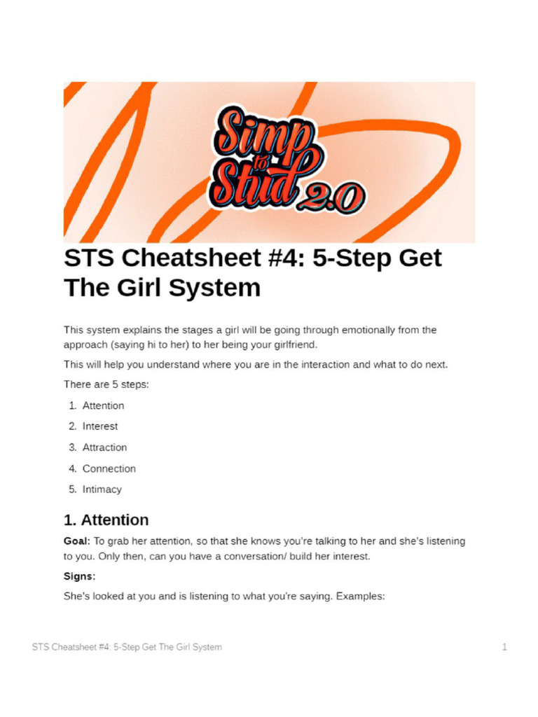 5 STEP GET THE GIRL?SYSTEM | PDF
