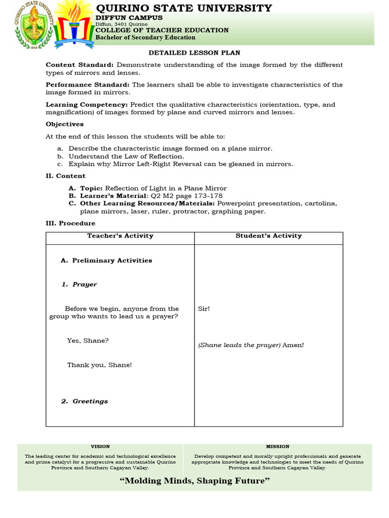 Lesson Plan - G10 - Comp of Earth's Interior | PDF | Mirror ...
