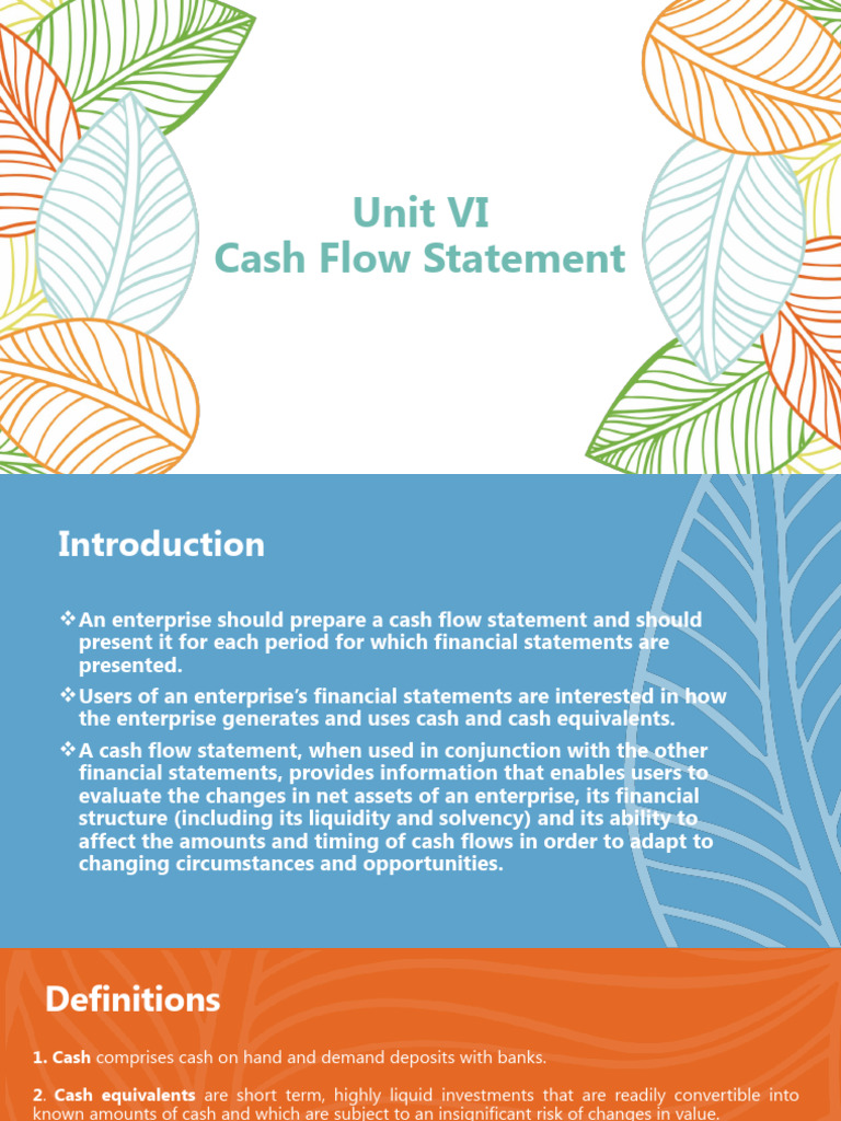 Unit VI CashFlowStatement | PDF | Investing | Depreciation