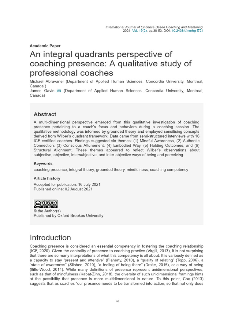 An Integral Quadrants Perspective of Coaching Presents | PDF ...