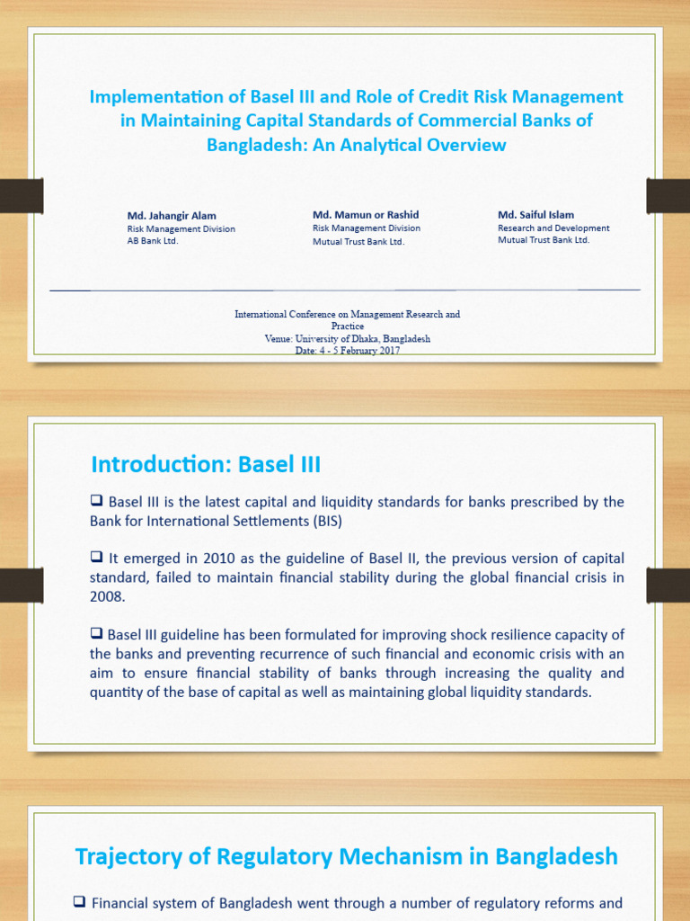 Implementation of Basel III and Role of | PDF | Basel Iii | Capital ...
