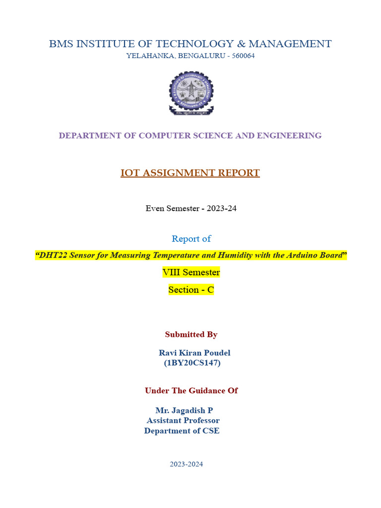IOT Assignmenet | PDF | Resistor | Electrical Resistance And Conductance