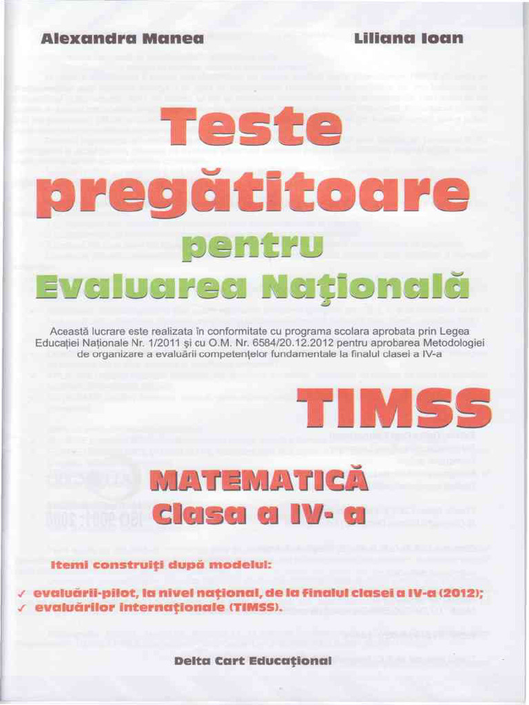 Teste Mate Eval - Nationala | PDF