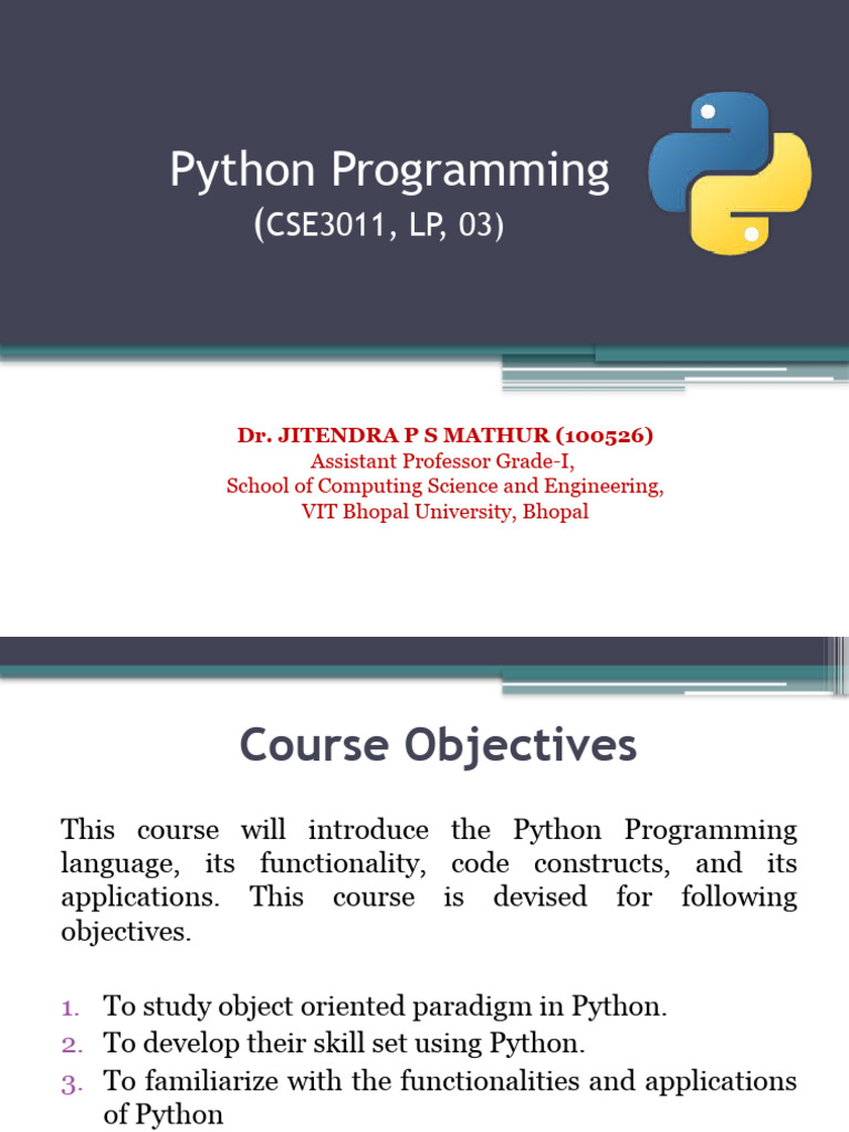 Dr. JPSM PPT - Python | Download Free PDF | Python (Programming Language) | Control Flow