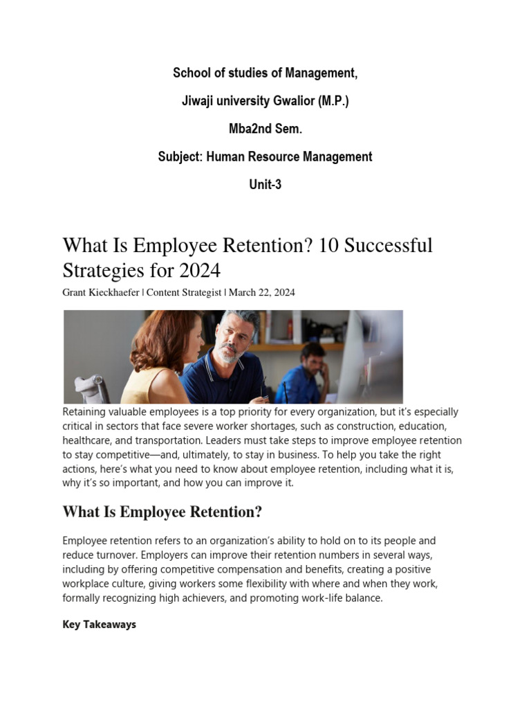 Employee Retention HRM | PDF | Employee Retention | Employment