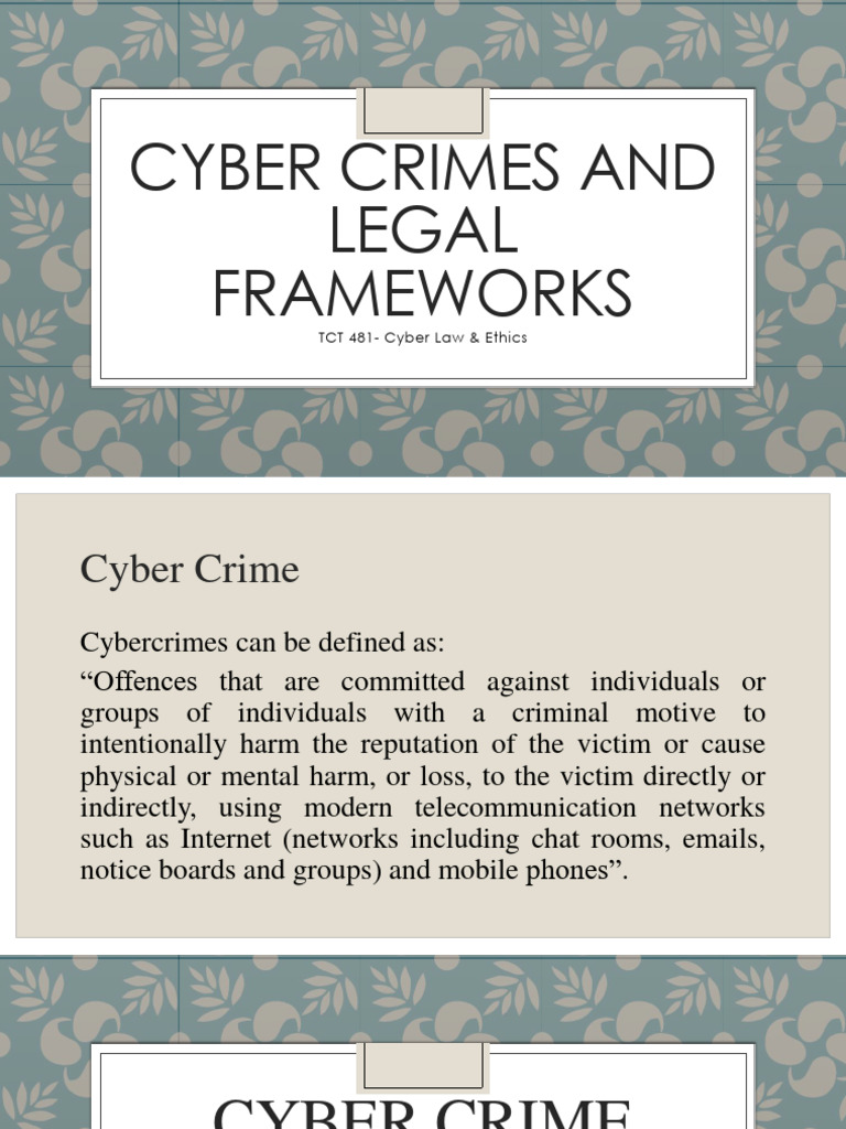 Cyber Crimes & Legal Framework | PDF | Cybercrime | Phishing