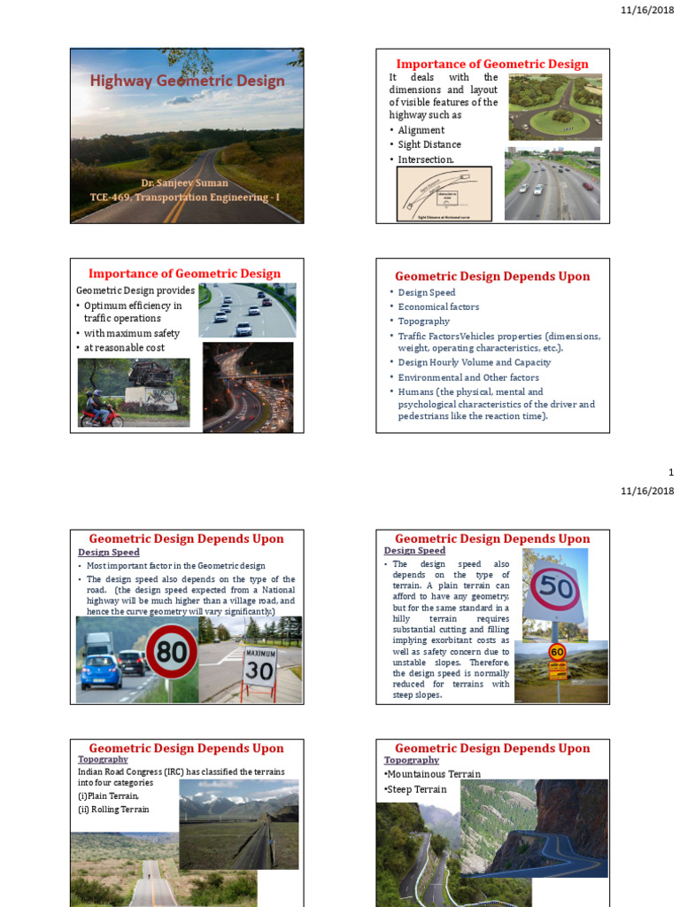 Highway Geometric Design | PDF | Traffic | Lane