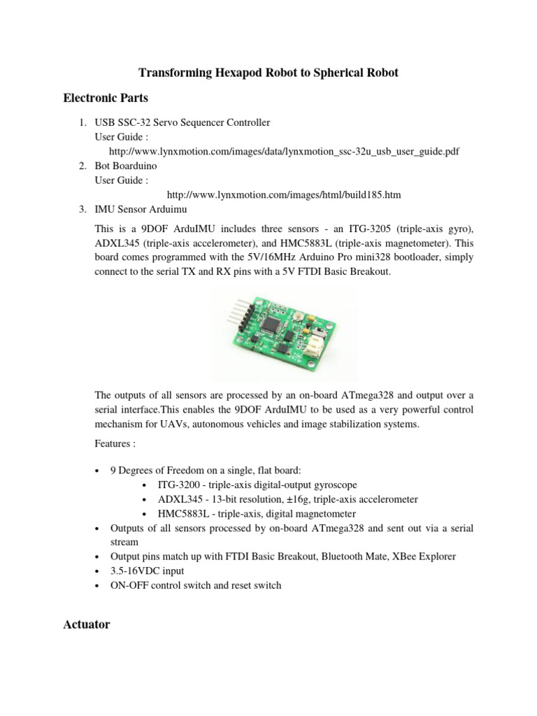 Transforming Hexapod Robot To Spherical Robot Pdf