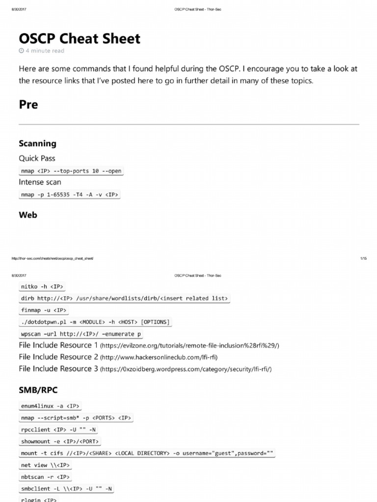 Oscp Checklist Pdf