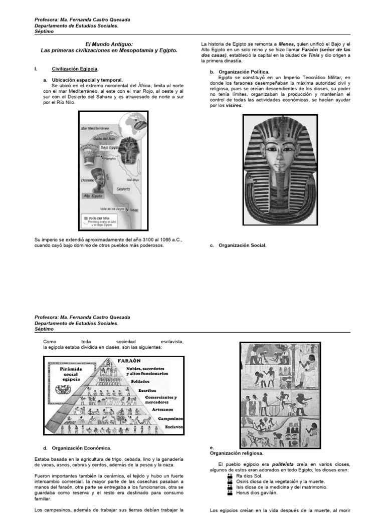 Civilizaciones Antiguas: Egipto y Mesopotamia | PDF | Antiguo Egipto ...
