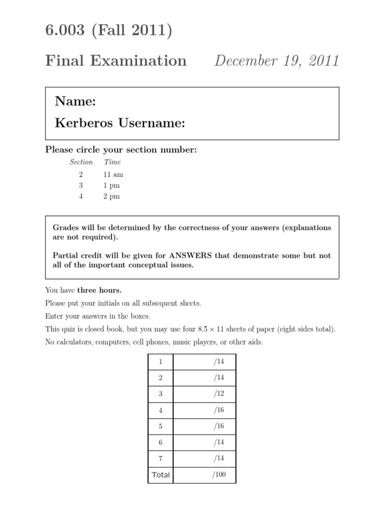 MIT6 003F11 Final Sol | PDF | Signal Processing | Algorithms