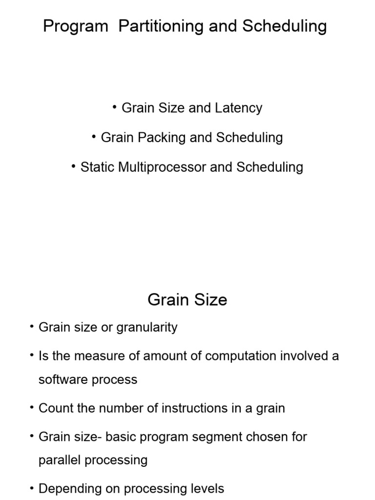 Program Partioning and Scheduling | Download Free PDF | Parallel Computing | Programming
