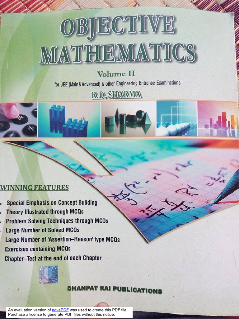RD Sharma Objective Mathematics For JEE Main & Advance Vol2 | PDF | Business | Computers