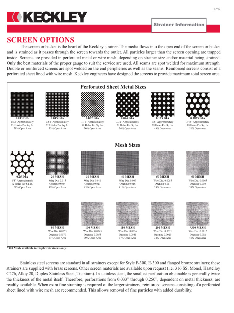 Keckley Y Strainers | PDF | Wire | Sheet Metal