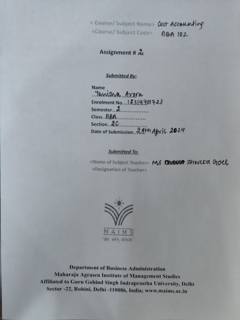 CA Assignment 2 | PDF