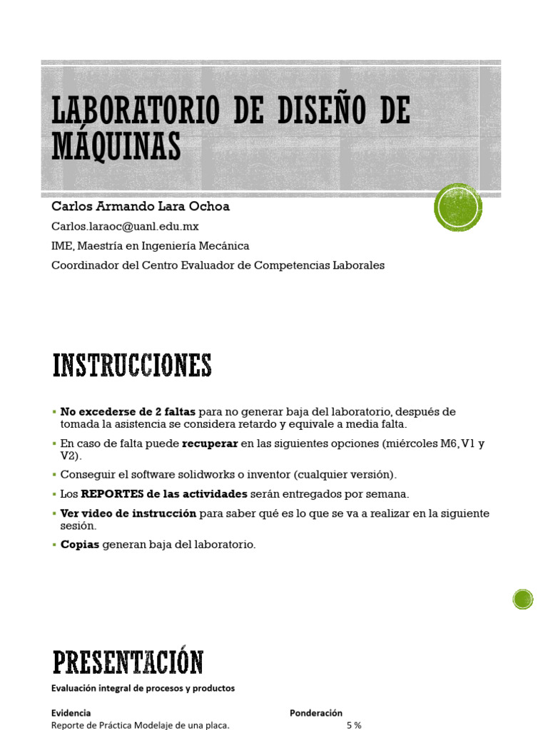 Presentación Lab Diseño de Maquinas E2024 | PDF