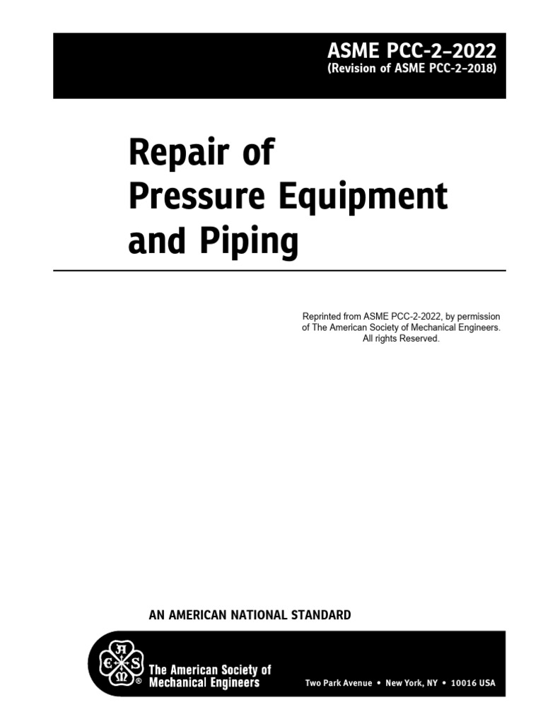 ASME PCC 2 2022 - Article 312 | PDF | Pipe (Fluid Conveyance) | Welding