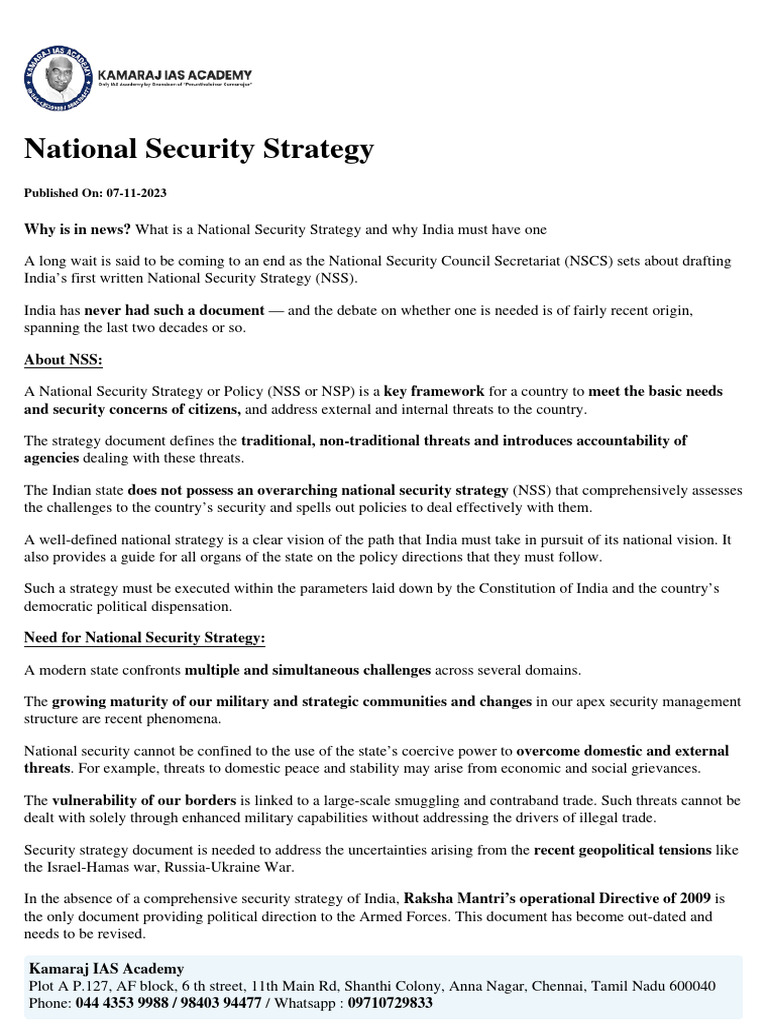 National Security Strategy | PDF | National Security | Securities