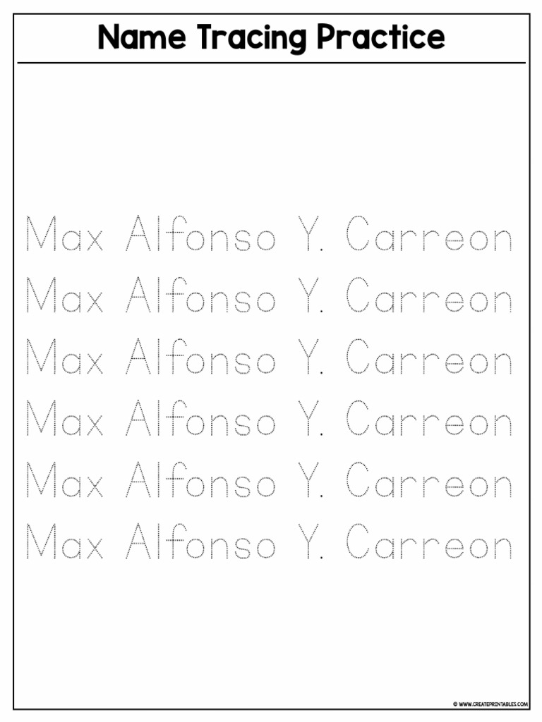Name - Tracing - Practice C886 8E13 BA81 | PDF
