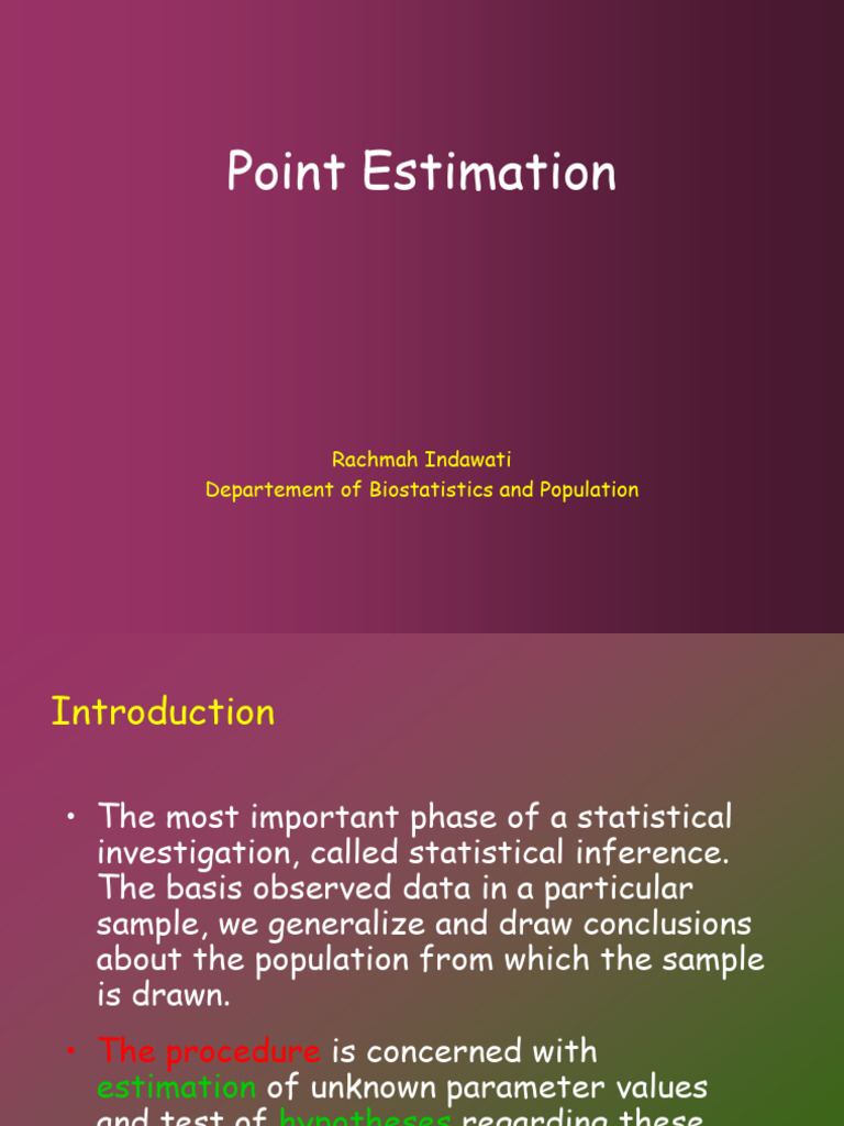 Point Estimation | PDF | Estimator | Statistics