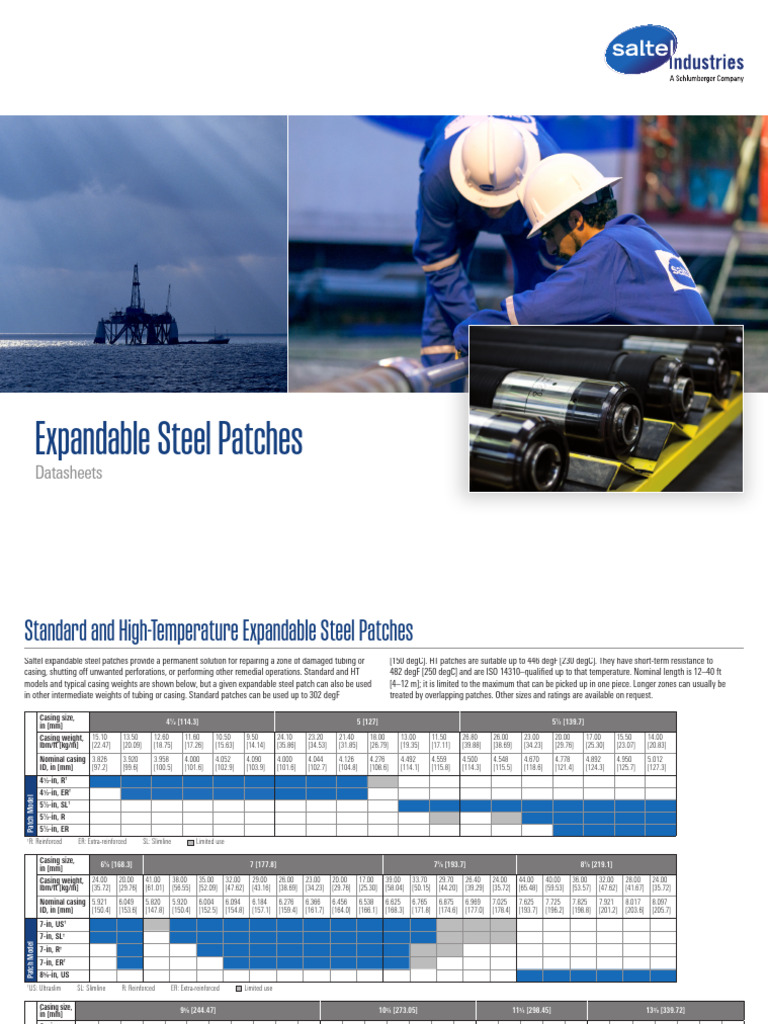 Saltel Expandable Steel Patches | PDF | Pipe (Fluid Conveyance ...