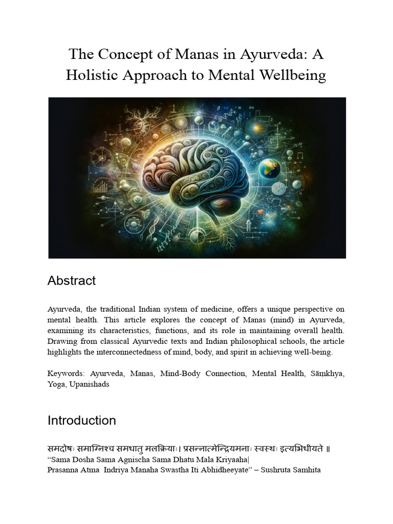 The Concept of Manas in Ayurveda - A Holistic Approach To Mental ...