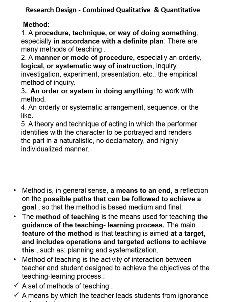 Combined Qualitative & Quanttaitive Research Design | PDF | Methodology ...