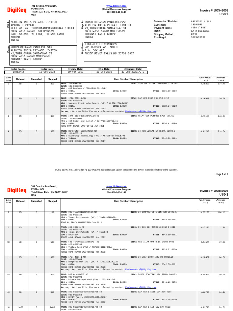 DK Invoice 100546003 | PDF | Invoice