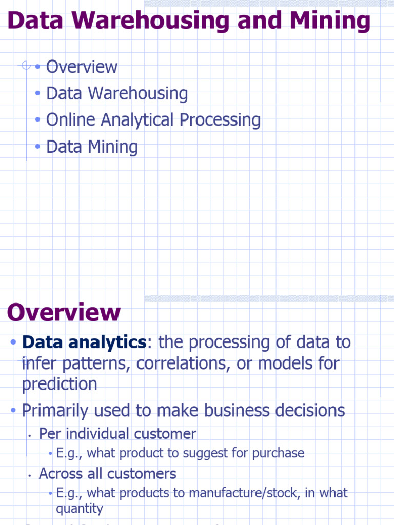 Data Warehousing and Mining Overview | PDF | Data Warehouse ...