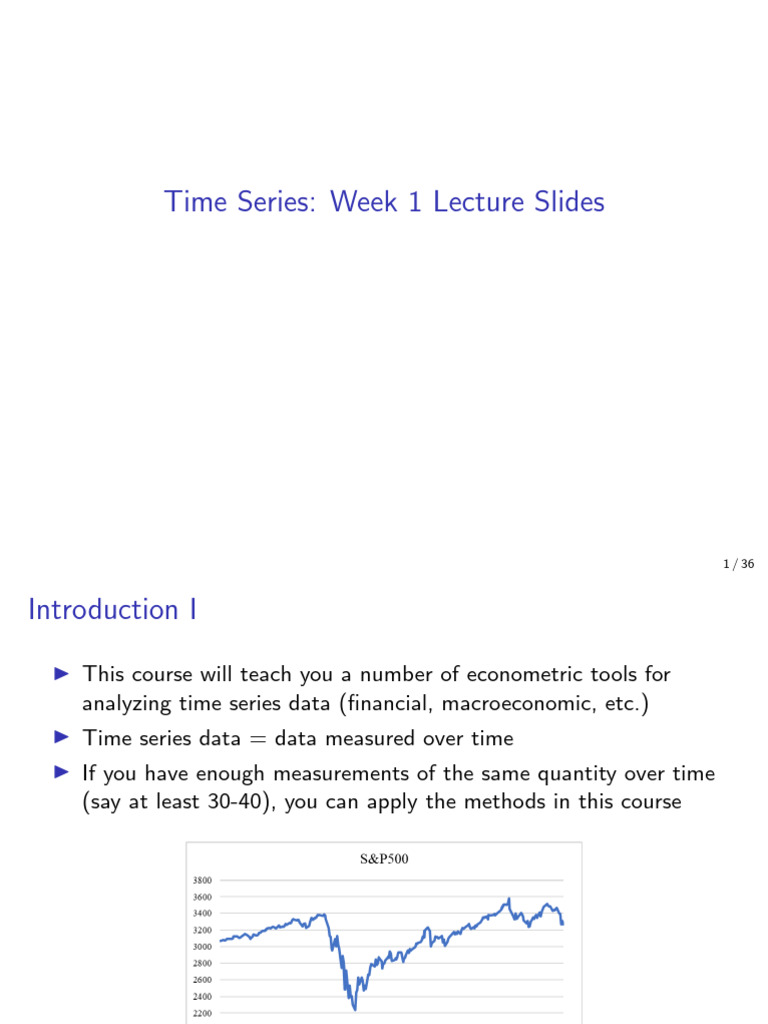 Time Series Analysis Course Overview | PDF | Ordinary Least Squares ...