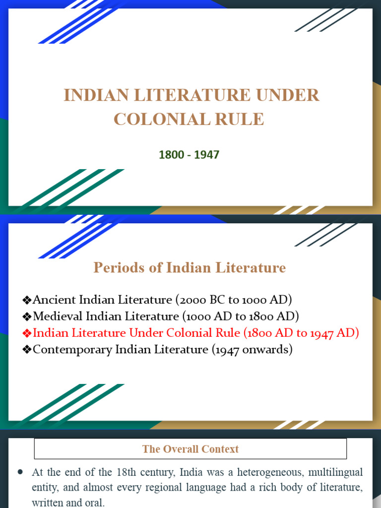Indian Literature Under Colonial Rule | PDF | Indian Literature ...