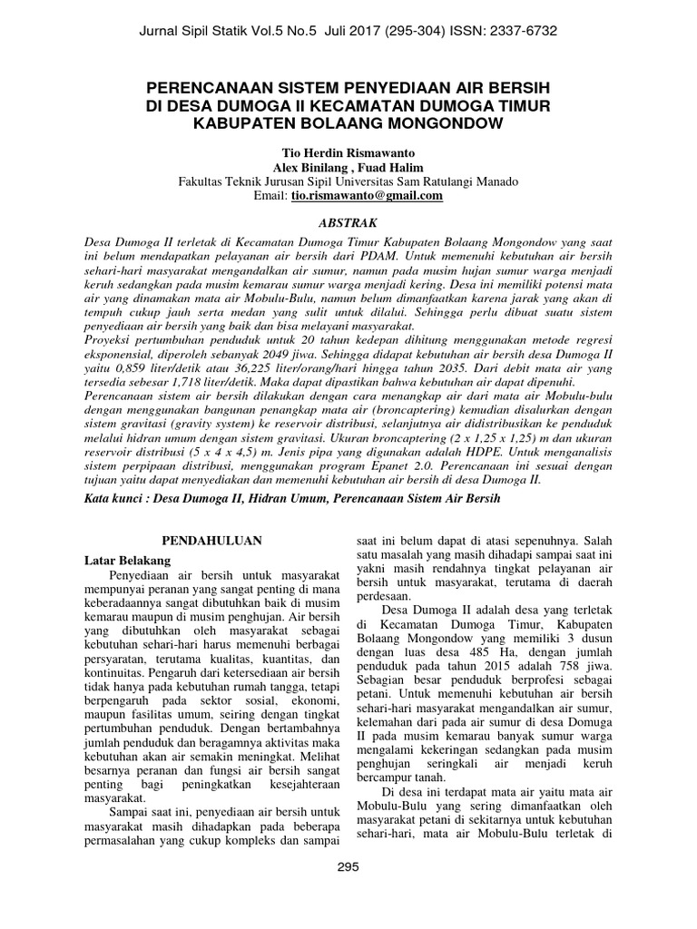 ID Perencanaan Sistem Penyediaan Air Bersih | PDF