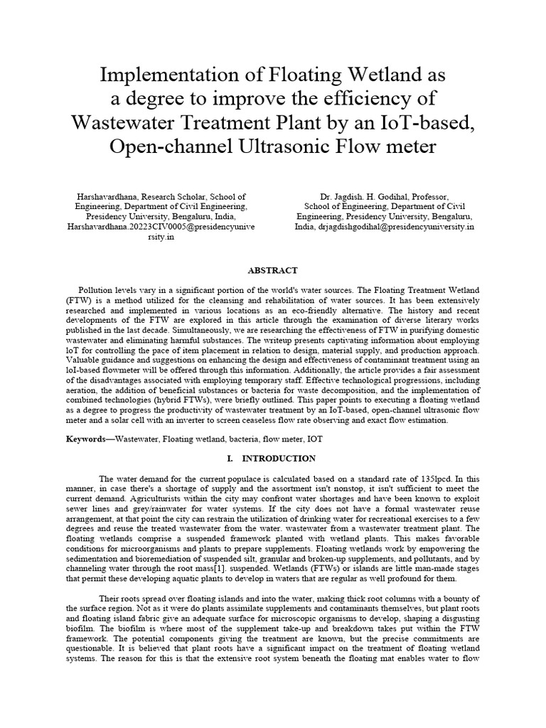 IIP - Floating Wetland - Harshavardhana - 16-08-2023 | PDF | Water ... IIP - Floating Wetland - Harshavardhana - 16-08-2023 | PDF | Water ...