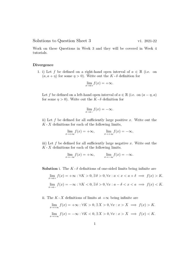 MATH20101 Solution Sheet 03 2021-22 | PDF | Complex Analysis | Mathematical Objects