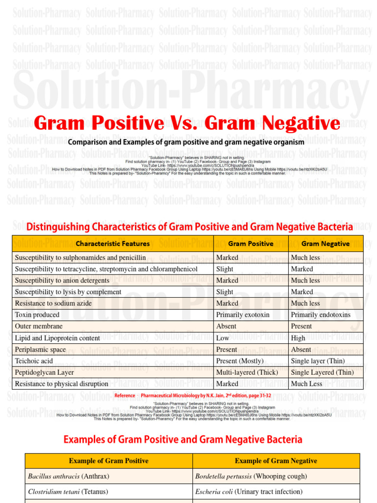 Gram Positive vs. Negative: Key Differences | PDF