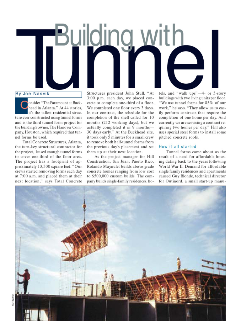 Concrete Construction Article PDF_ Building with Tunnel Forms | PDF ...