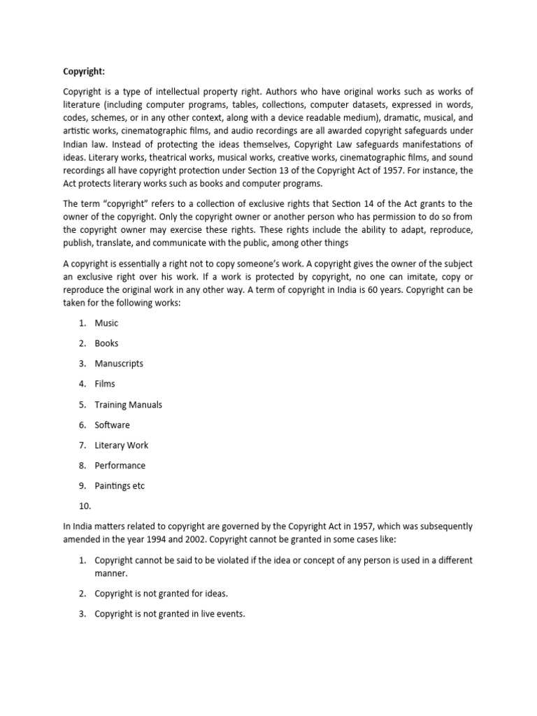 Copyright Notes | PDF | Copyright | Derivative Work