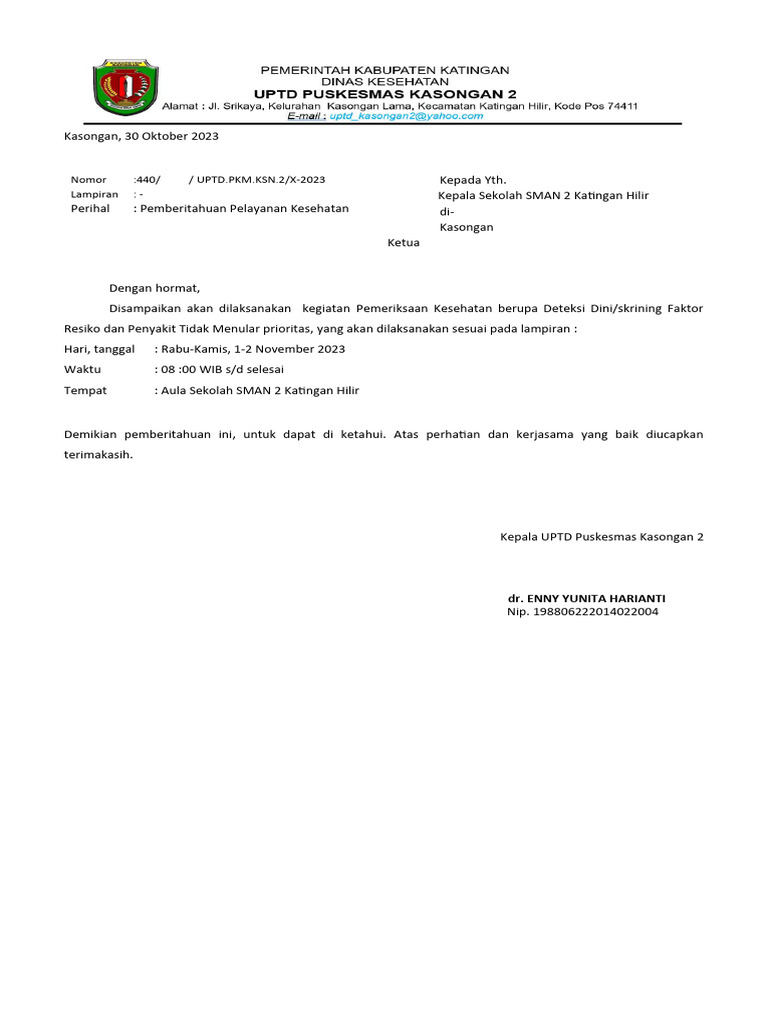 Surat Pemberitahuan November | PDF